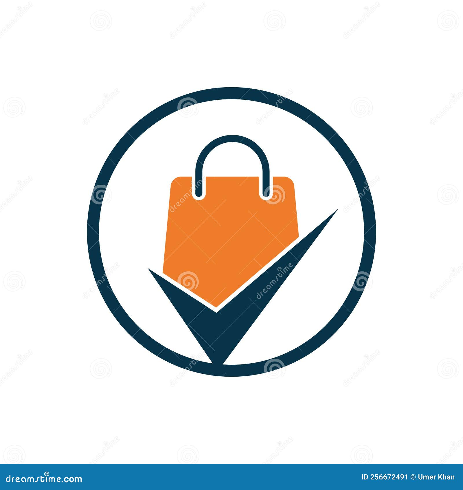 Shopping Bag Check Logo Icon. Stock Vector - Illustration of retail ...