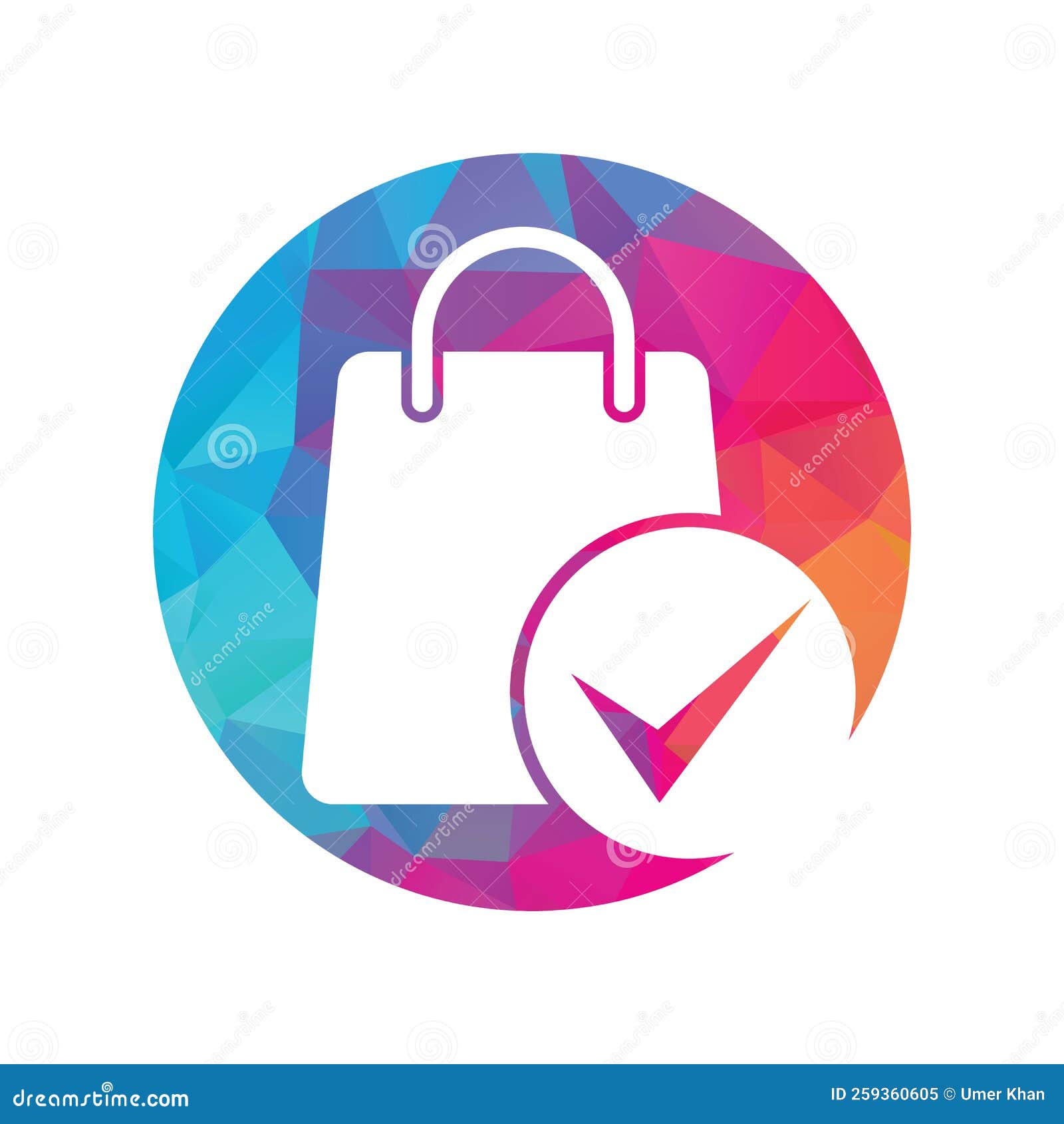Shopping Bag Check Logo Icon. Stock Vector - Illustration of check ...