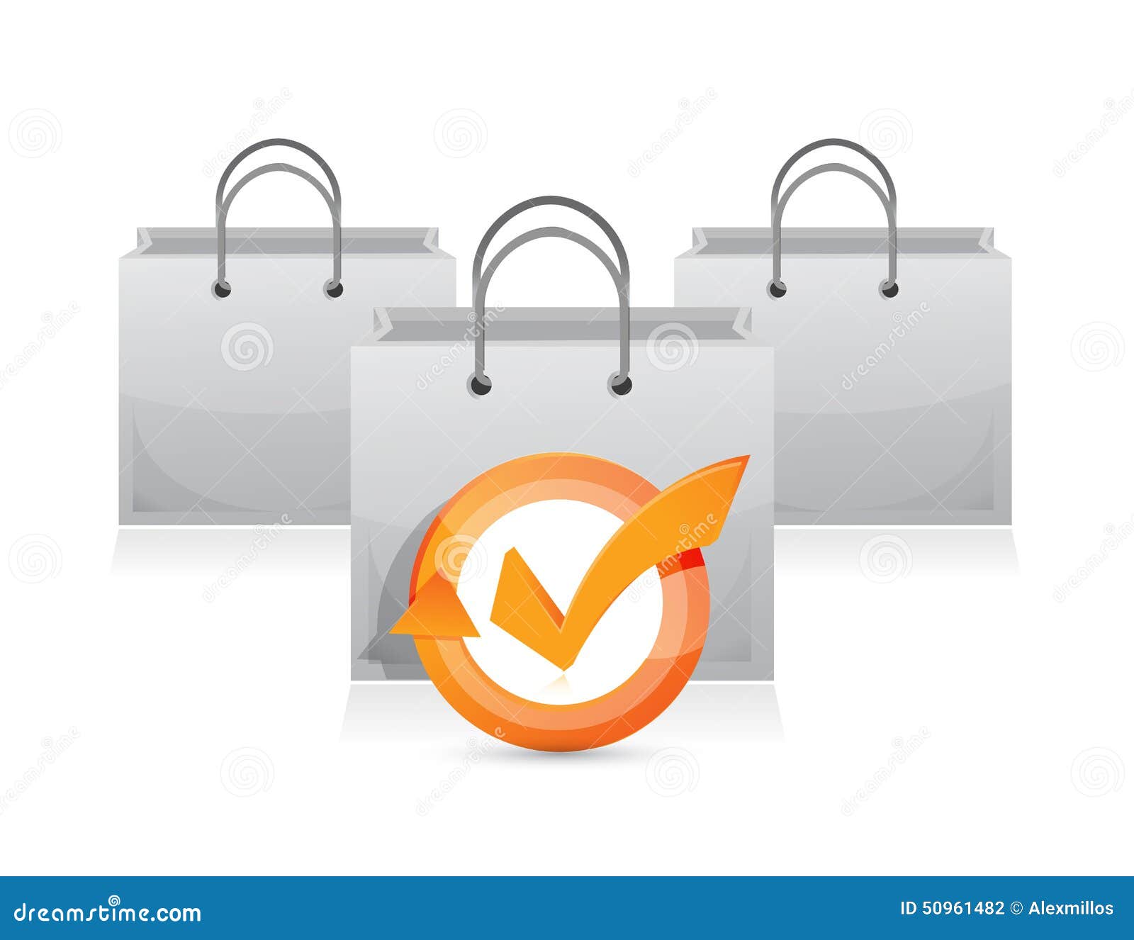 Shopping Bag Check Mark Cycle Illustration Stock Illustration ...
