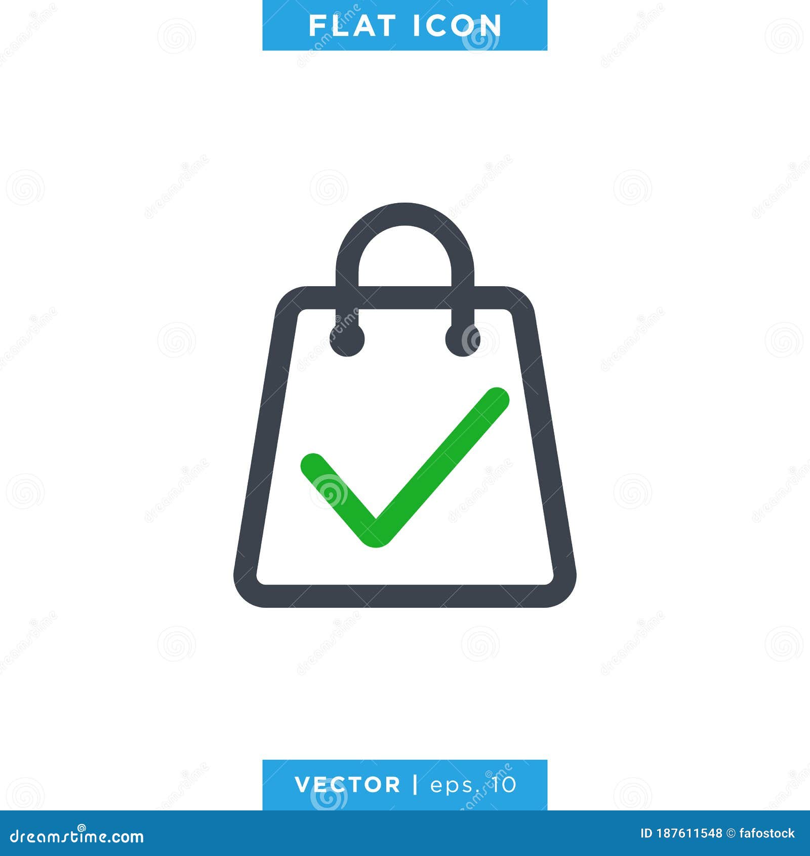 Shopping Bag and Check Mark Icon Vector Design Template Stock Vector ...