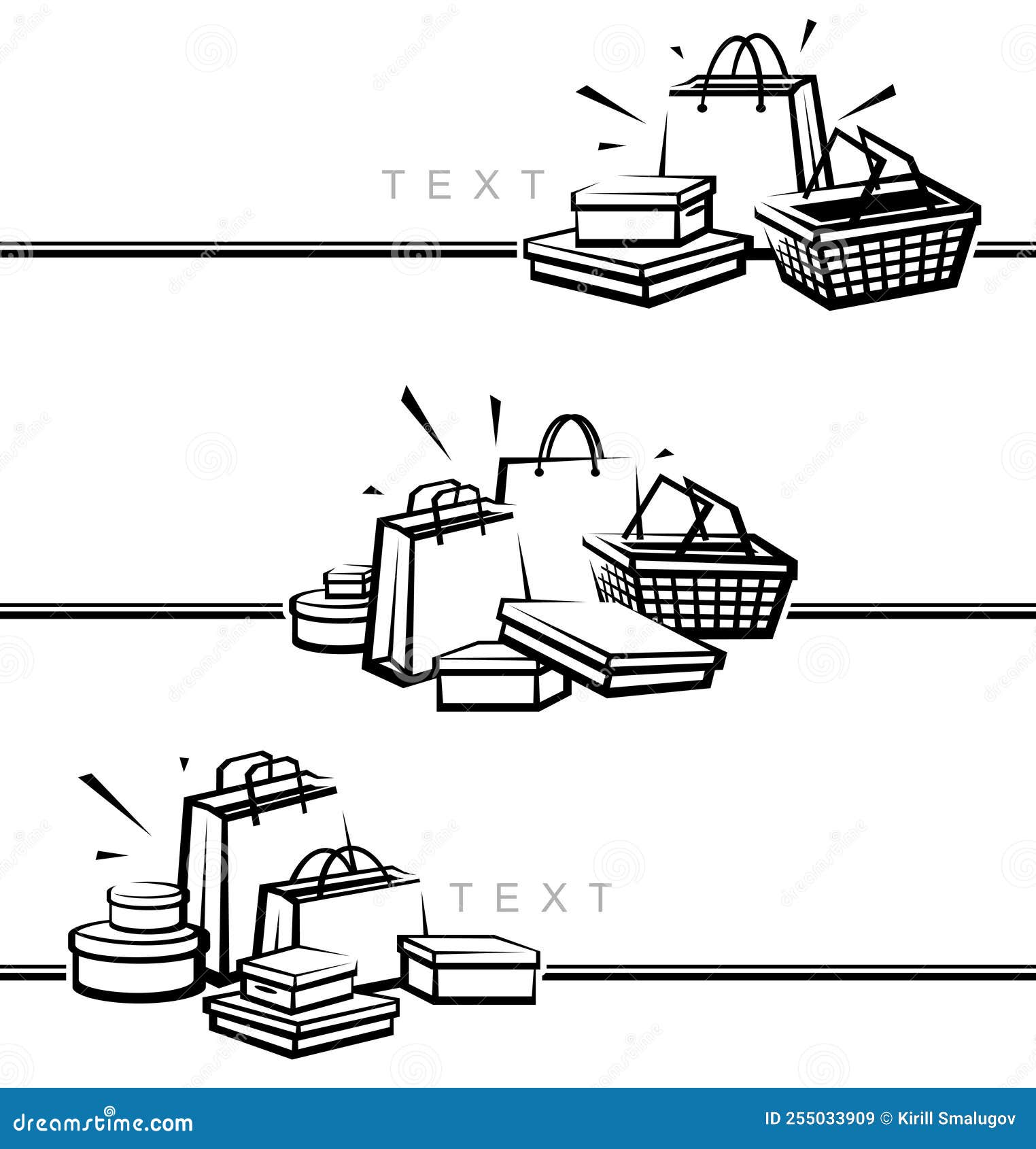 Shopping Bag Elements Set. Isolated Shopping Bag Stock Vector ...