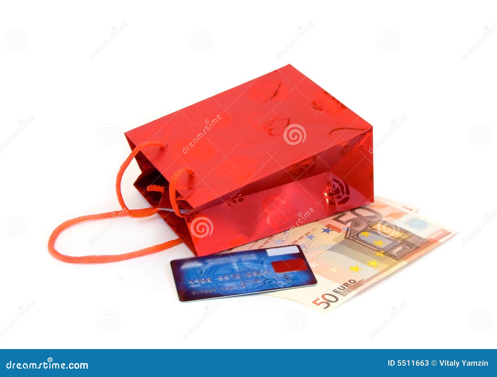Shopping Bag with Euro Banknotes Stock Image - Image of cash, bill: 5511663