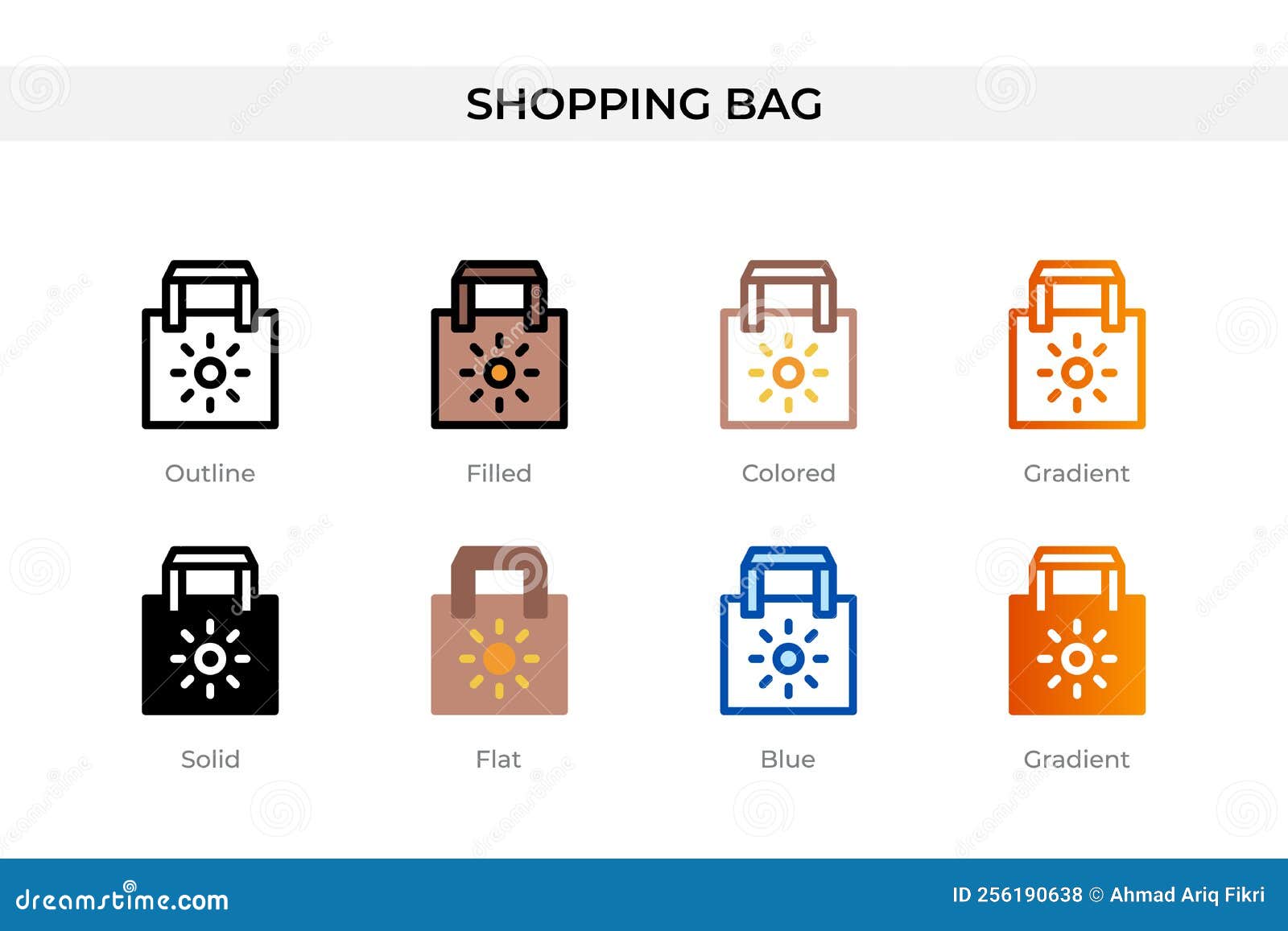 Shopping Bag Icon in Different Style. Shopping Bag Vector Icons ...