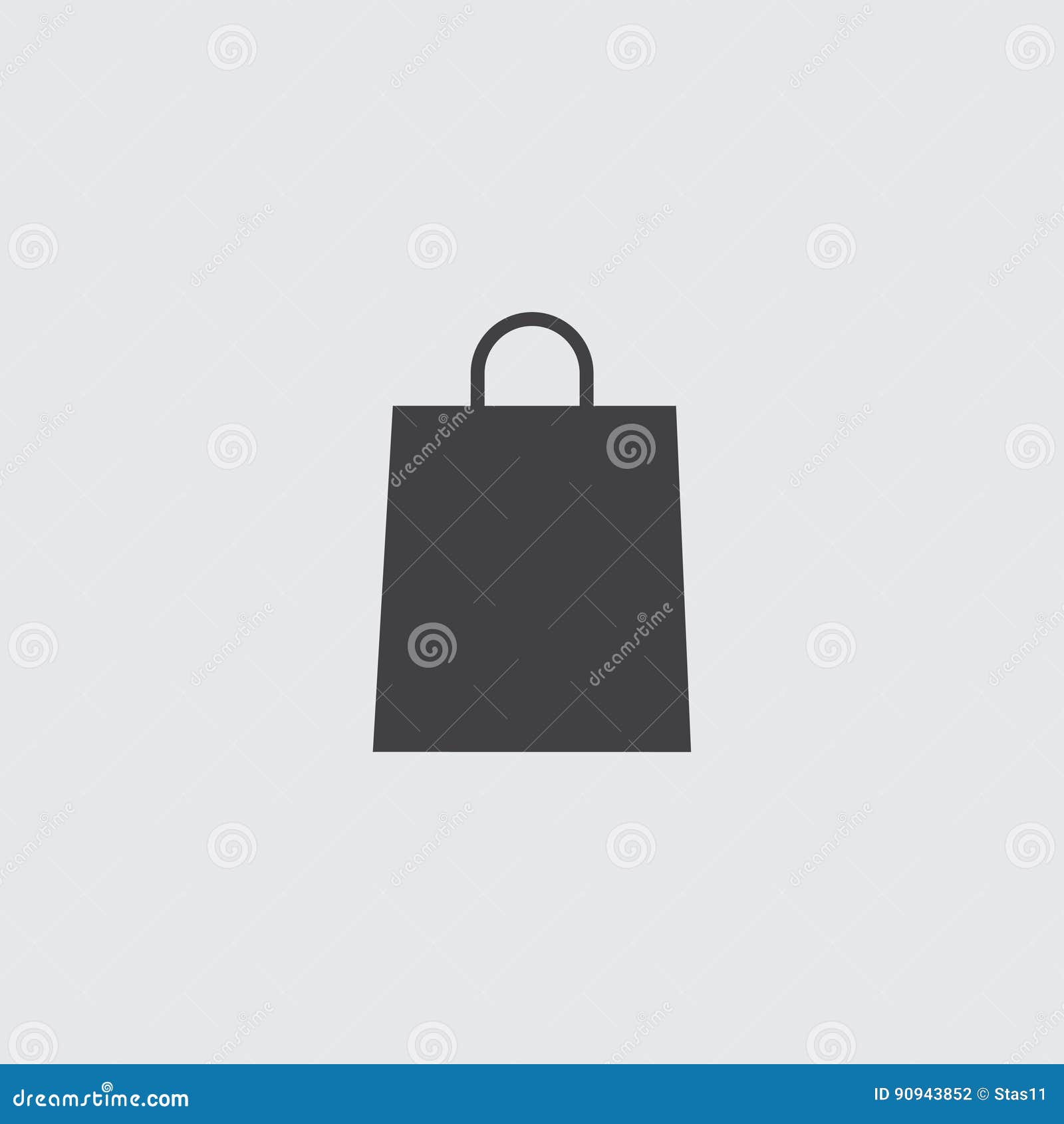 Shopping Bag Icon in a Flat Design in Black Color. Vector Illustration ...