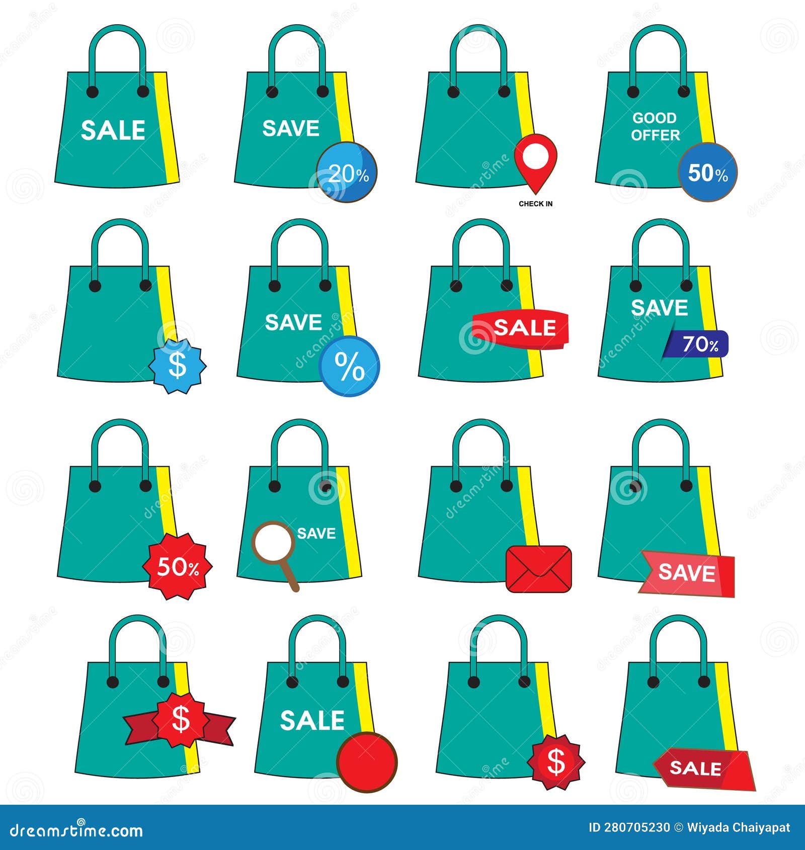 Shopping bag icons set stock illustration. Illustration of line - 280705230