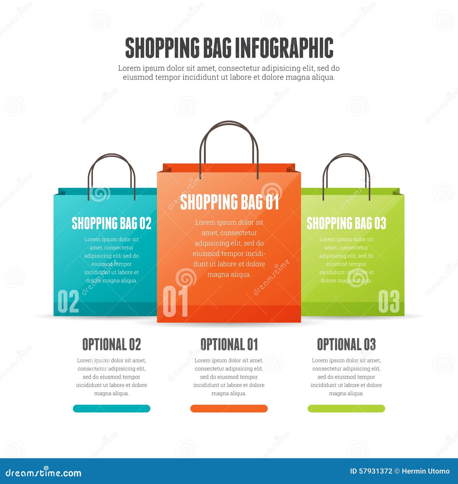 Shopping Bag Infographic stock vector. Illustration of info - 57931372