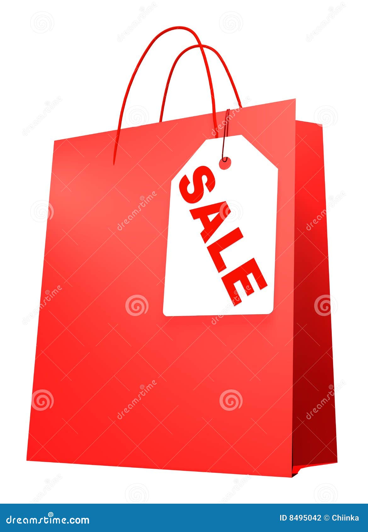 Shopping Bag with Label SALE Stock Illustration - Illustration of ...