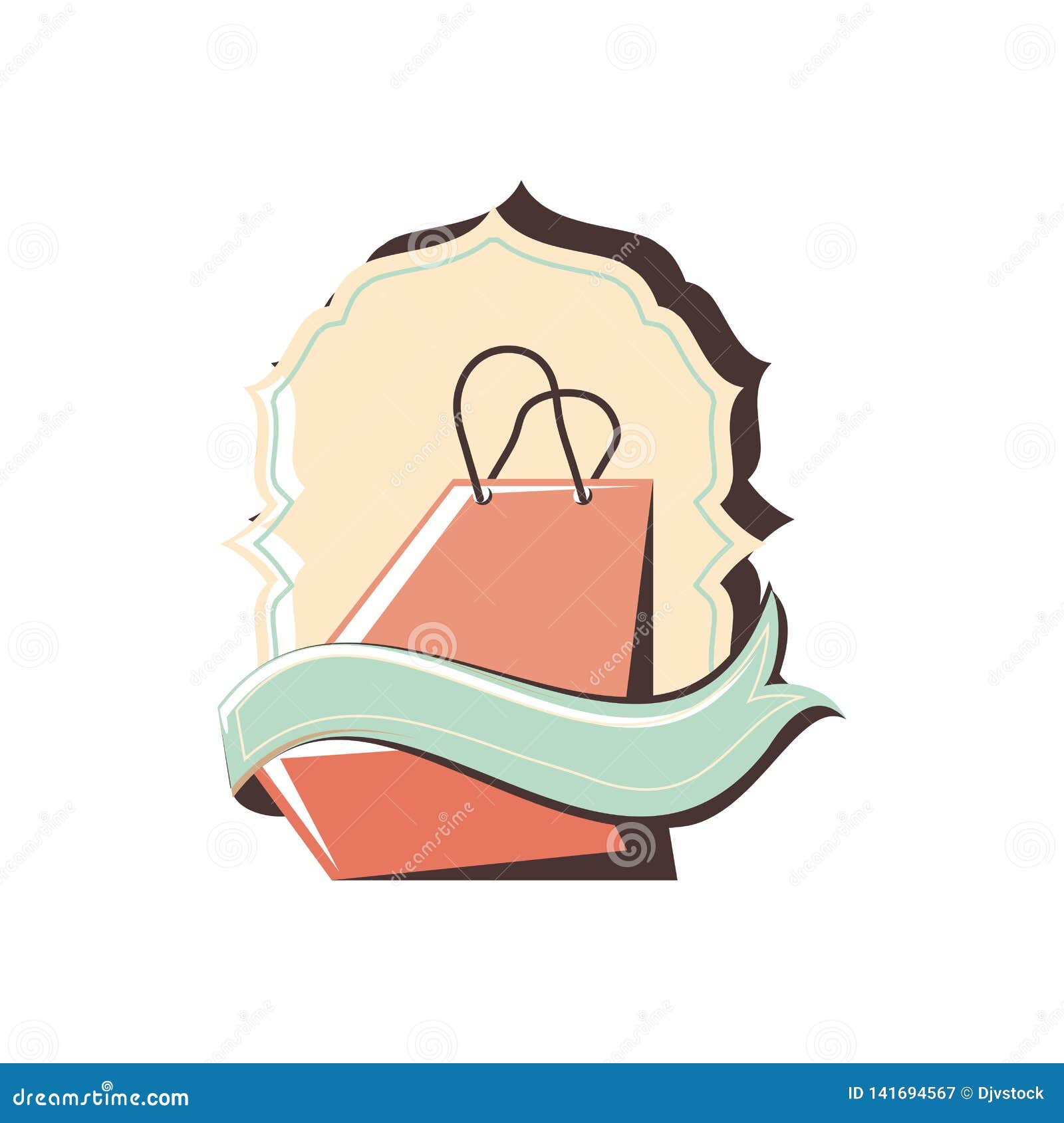 Shopping bag paper frame stock vector. Illustration of luggage - 141694567