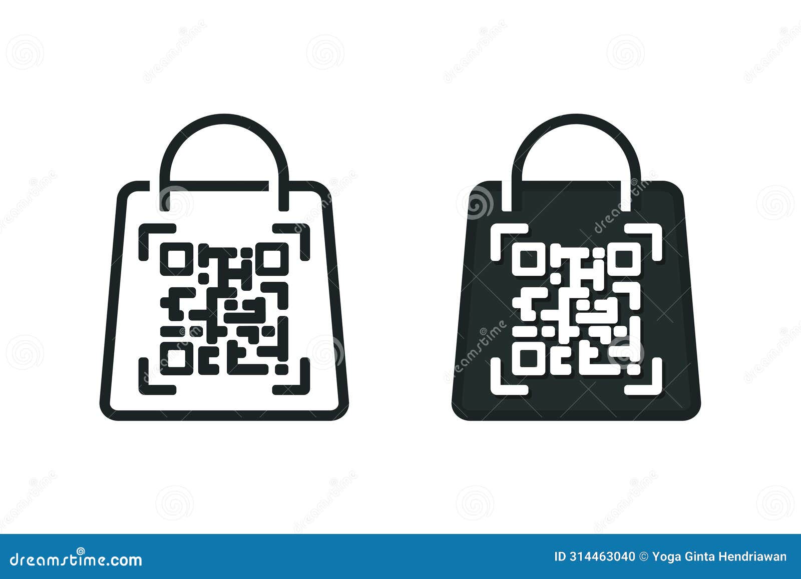Shopping Bag with Qr Code. Illustration Vector Stock Illustration ...