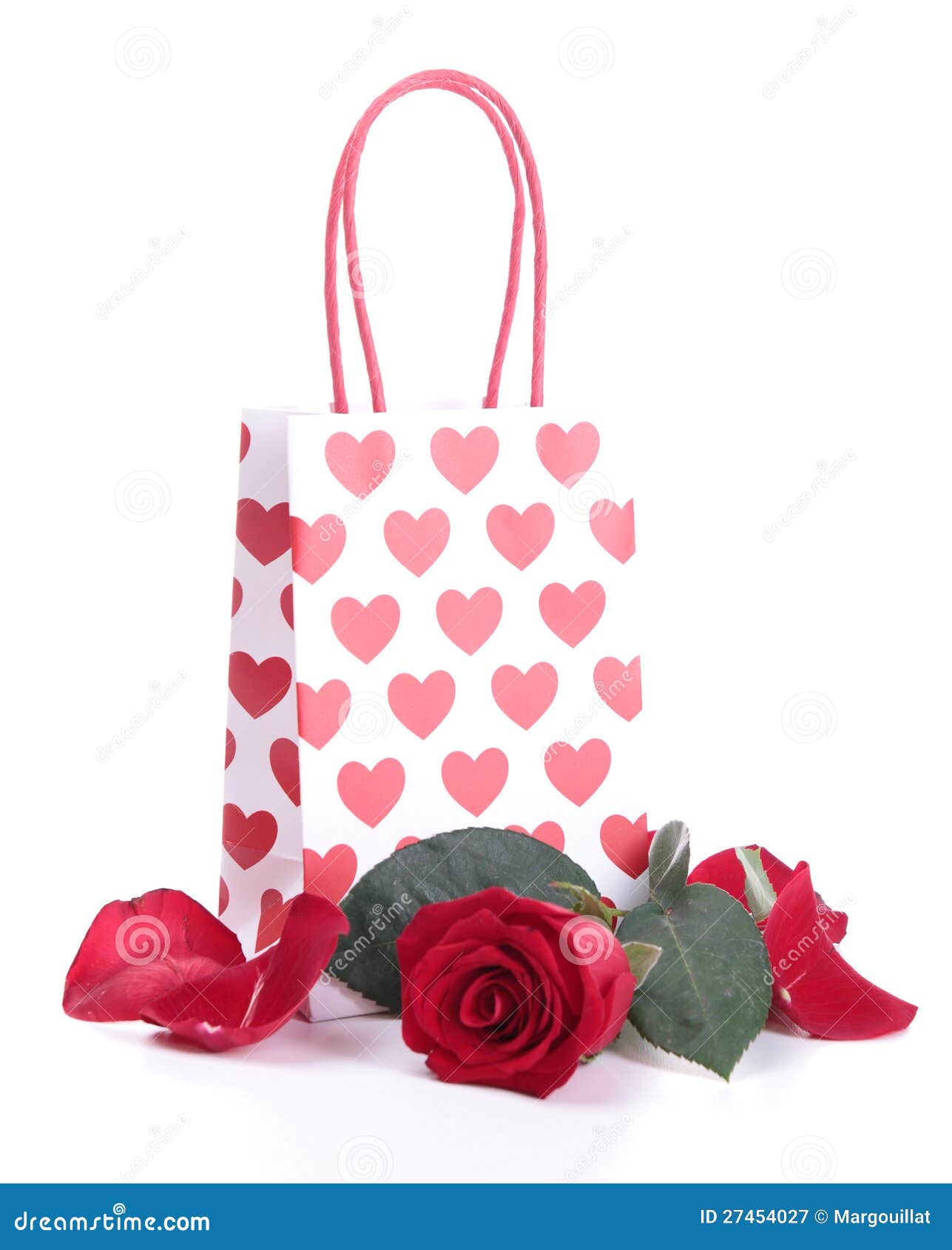 Shopping bag and red rose stock image. Image of beauty - 27454027