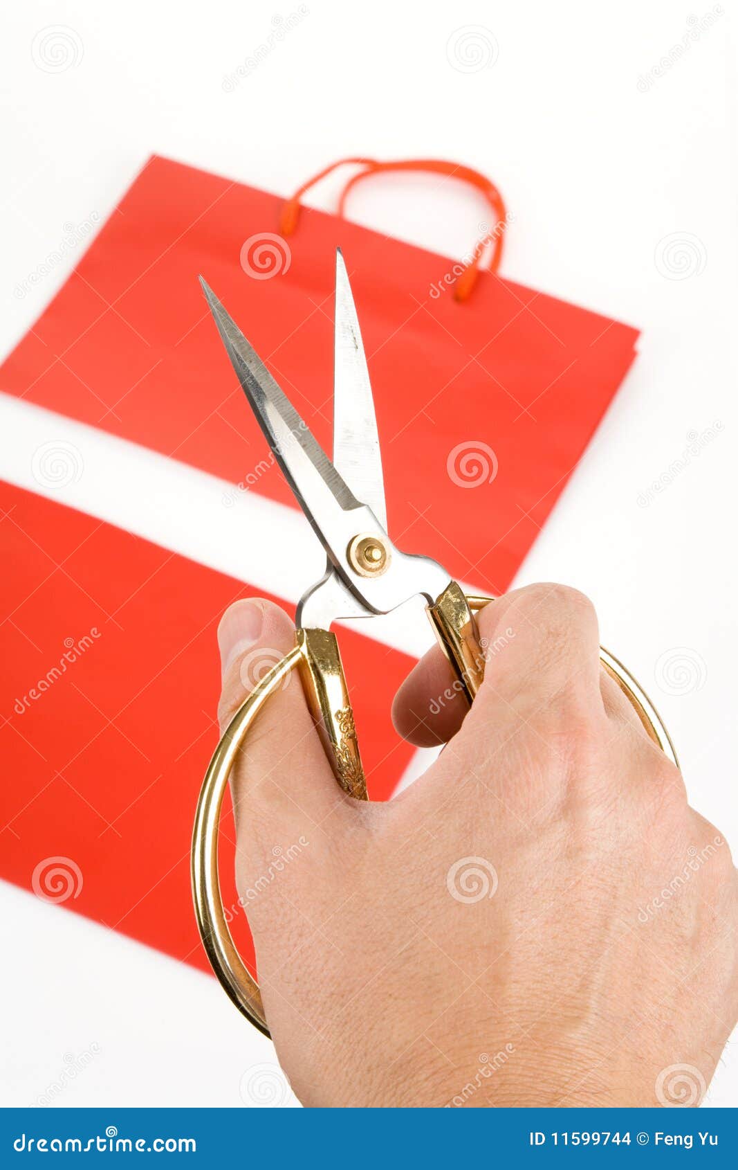 Shopping Bag and scissor stock photo. Image of scissor - 11599744