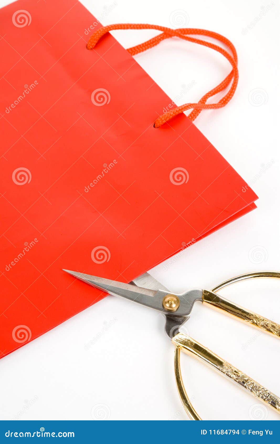 Shopping Bag and scissor stock photo. Image of difficulty - 11684794