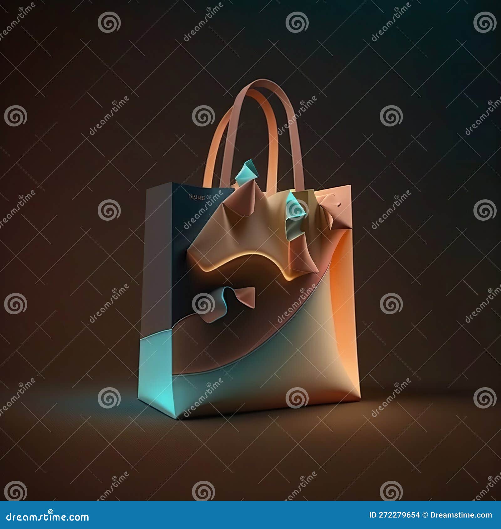 A Shopping Bag with a Subtle Shadow Detail, Generative Ai Stock ...