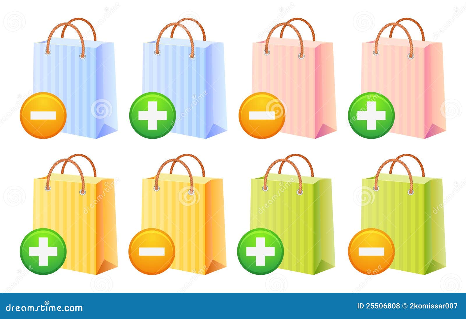 Shopping bags and button stock vector. Illustration of isolated - 25506808