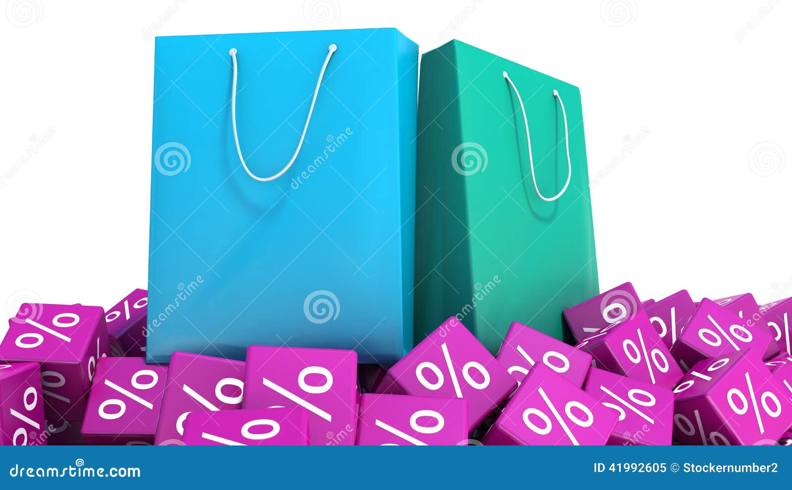 Shopping Bags and Discounts Stock Illustration - Illustration of market ...