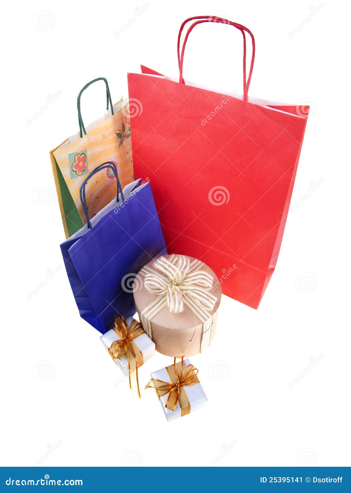 Shopping Bags and Gift Boxs Stock Image - Image of purchase, gift: 25395141