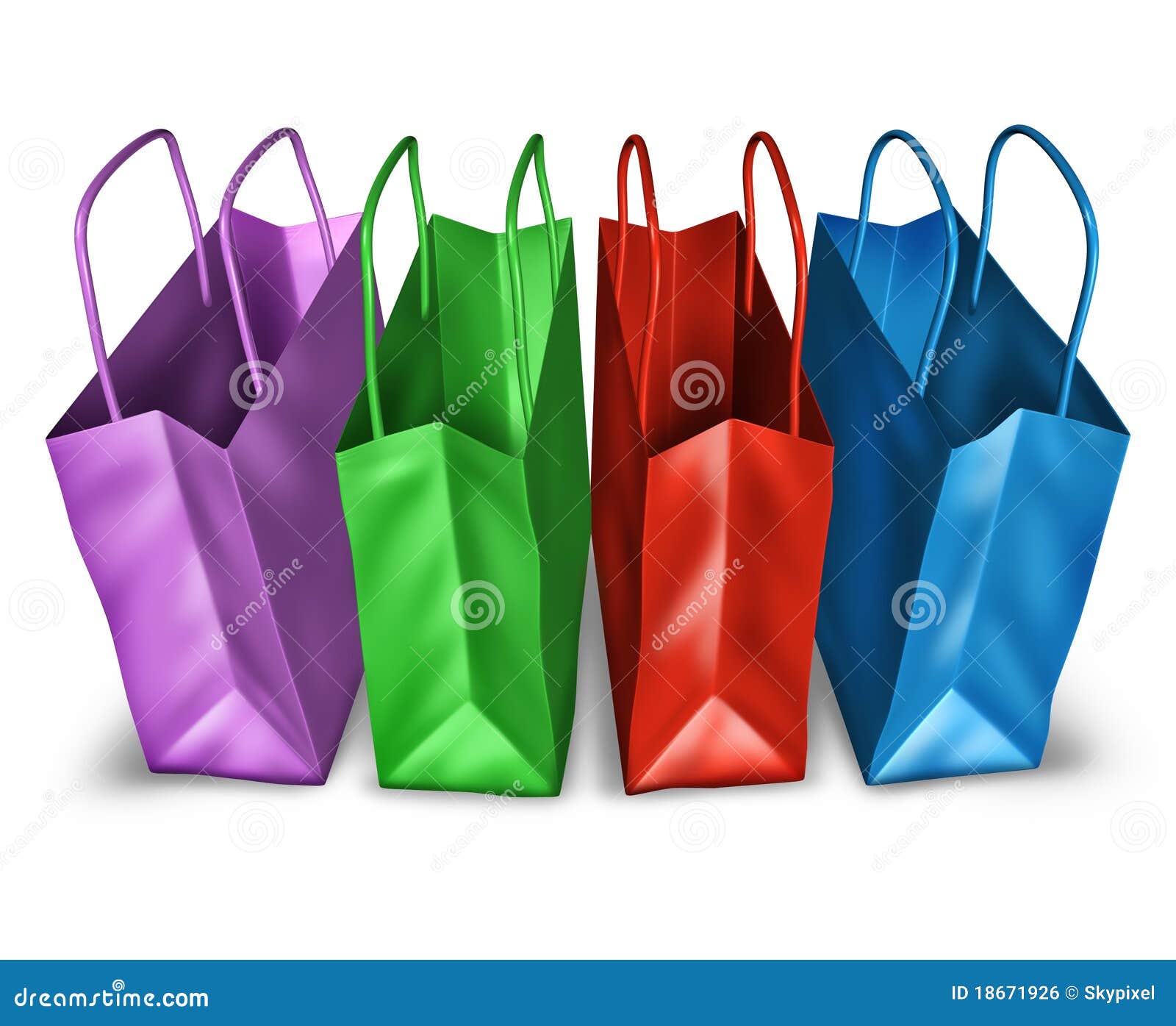 Shopping bags in a group stock illustration. Illustration of department ...
