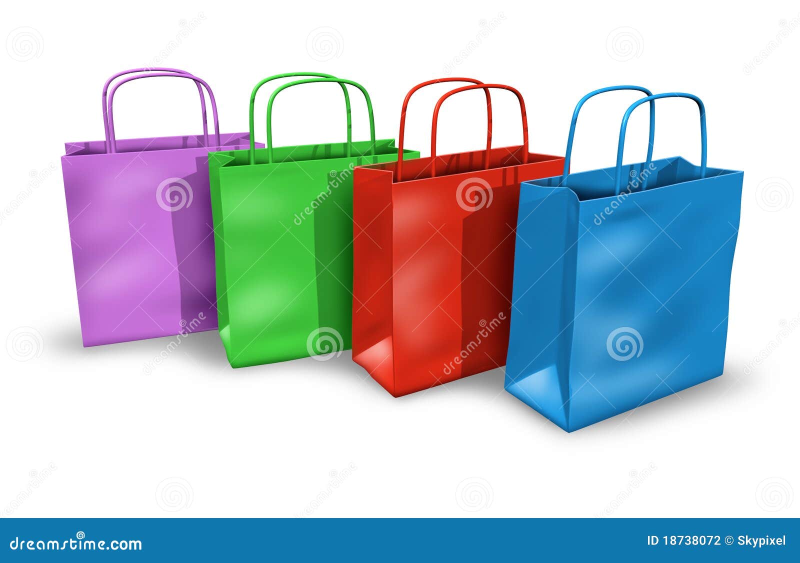 Shopping Bags in a Group with Multi Colors Stock Illustration ...
