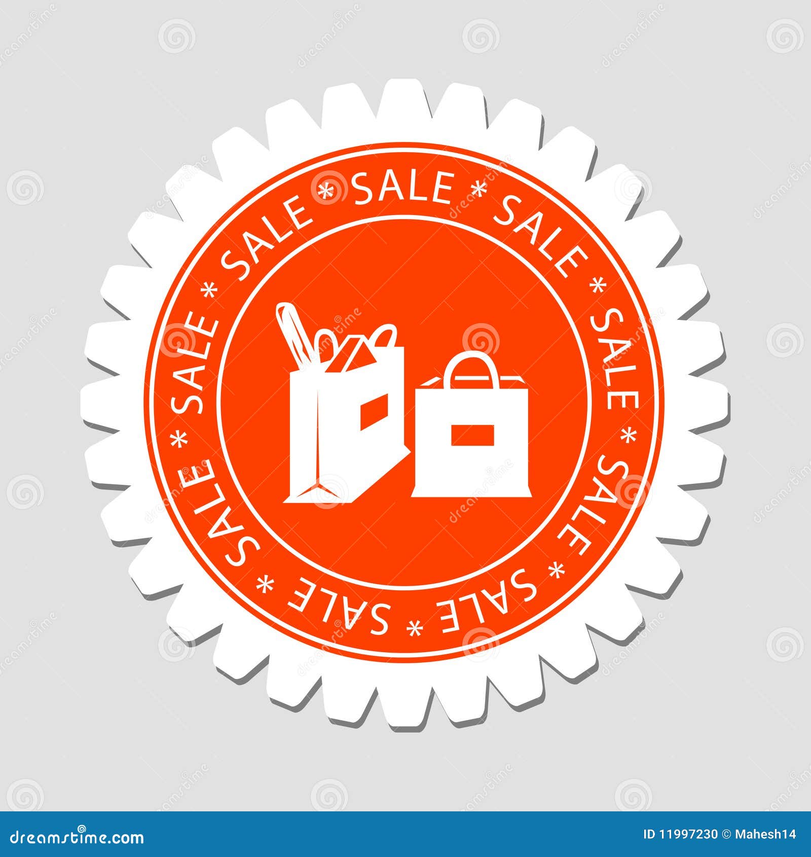 Shopping Bags Label stock vector. Illustration of purchase - 11997230