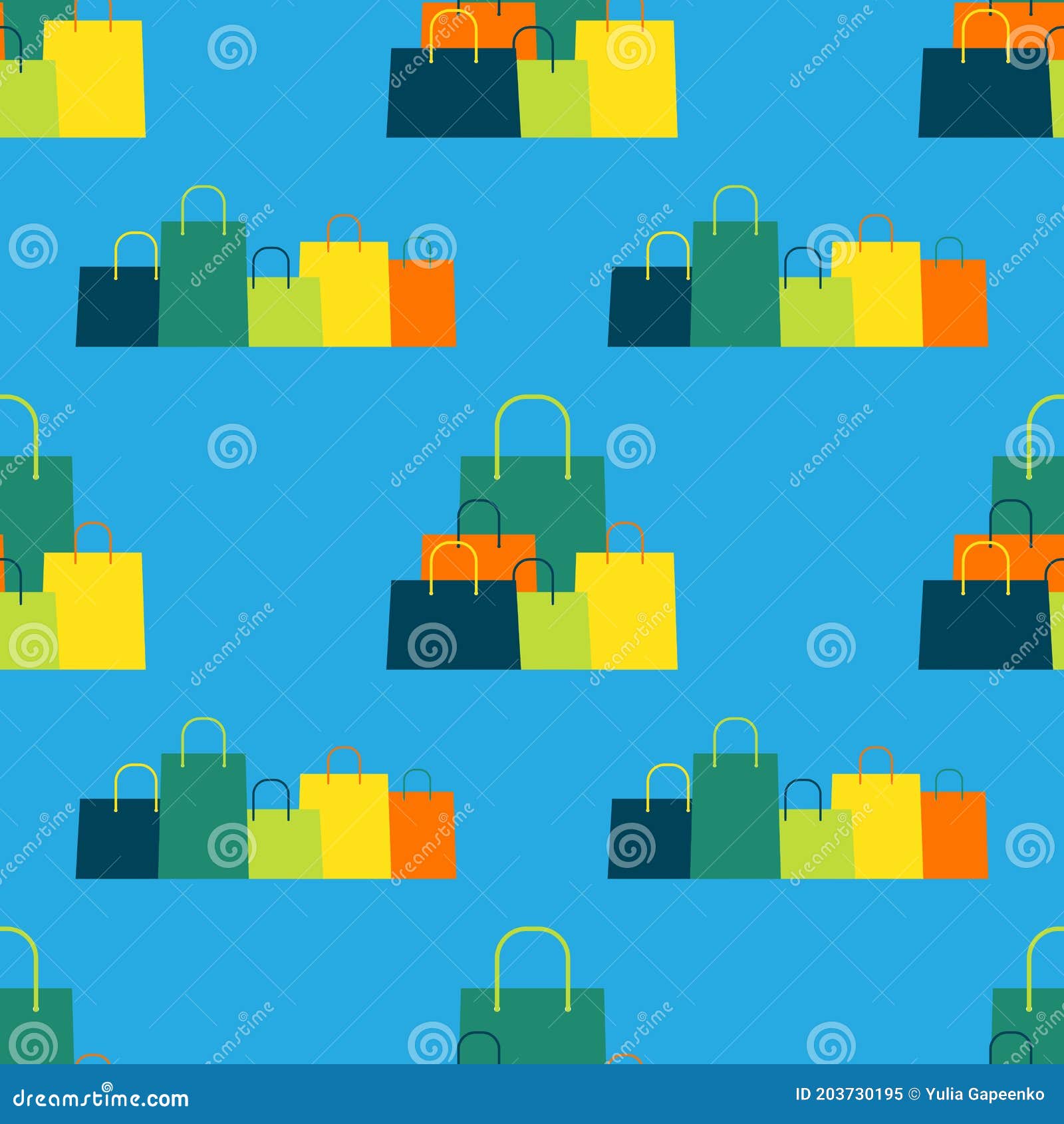 Shopping Bags Seamless Pattern Background. Vector Illustration Stock ...