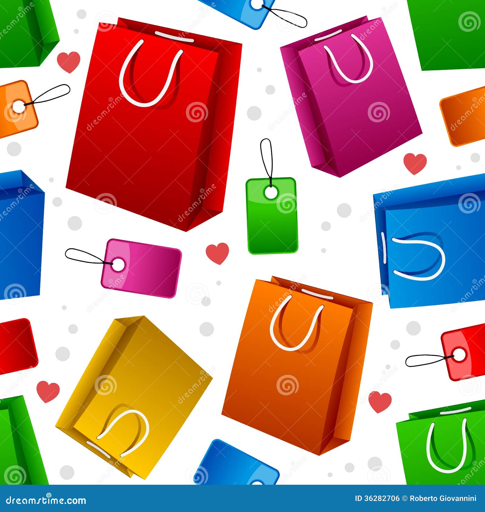 Shopping Bags Seamless Pattern Stock Vector - Illustration of colored ...