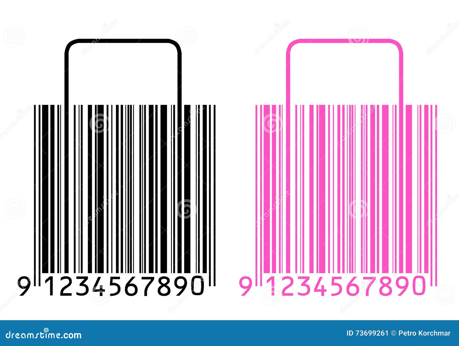 Shopping Bags Stylized As Barcode Stock Illustration - Illustration of ...