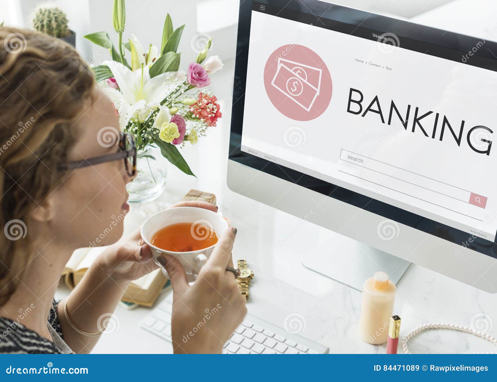 Shopping Banking Accounting Webpage Text Search Concept Stock Image ...