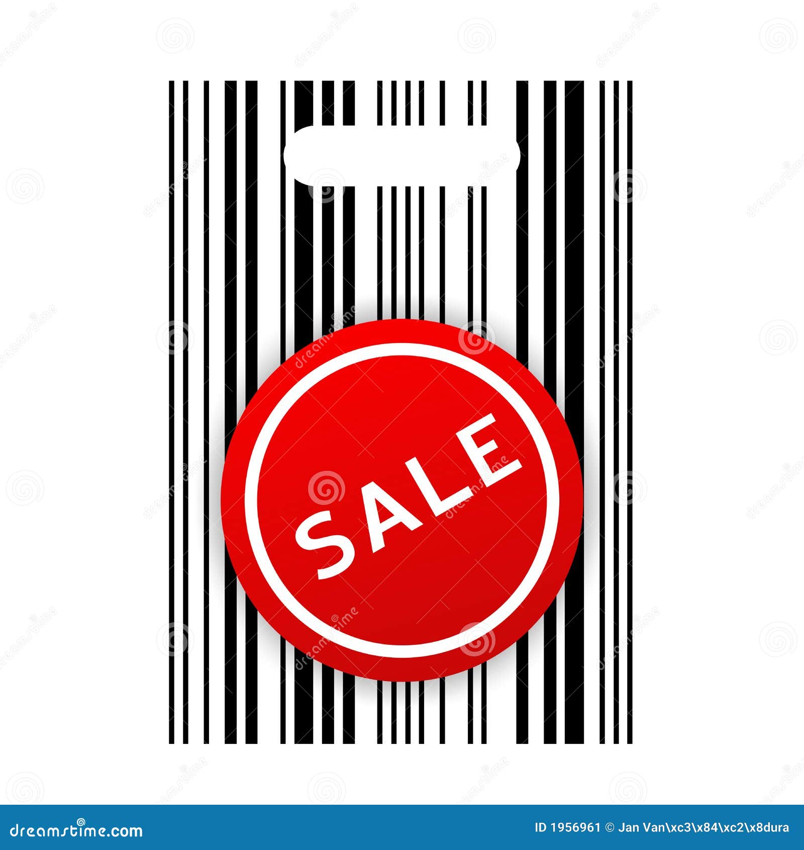 Shopping Barcode Bag with Sale Sticker Stock Illustration ...