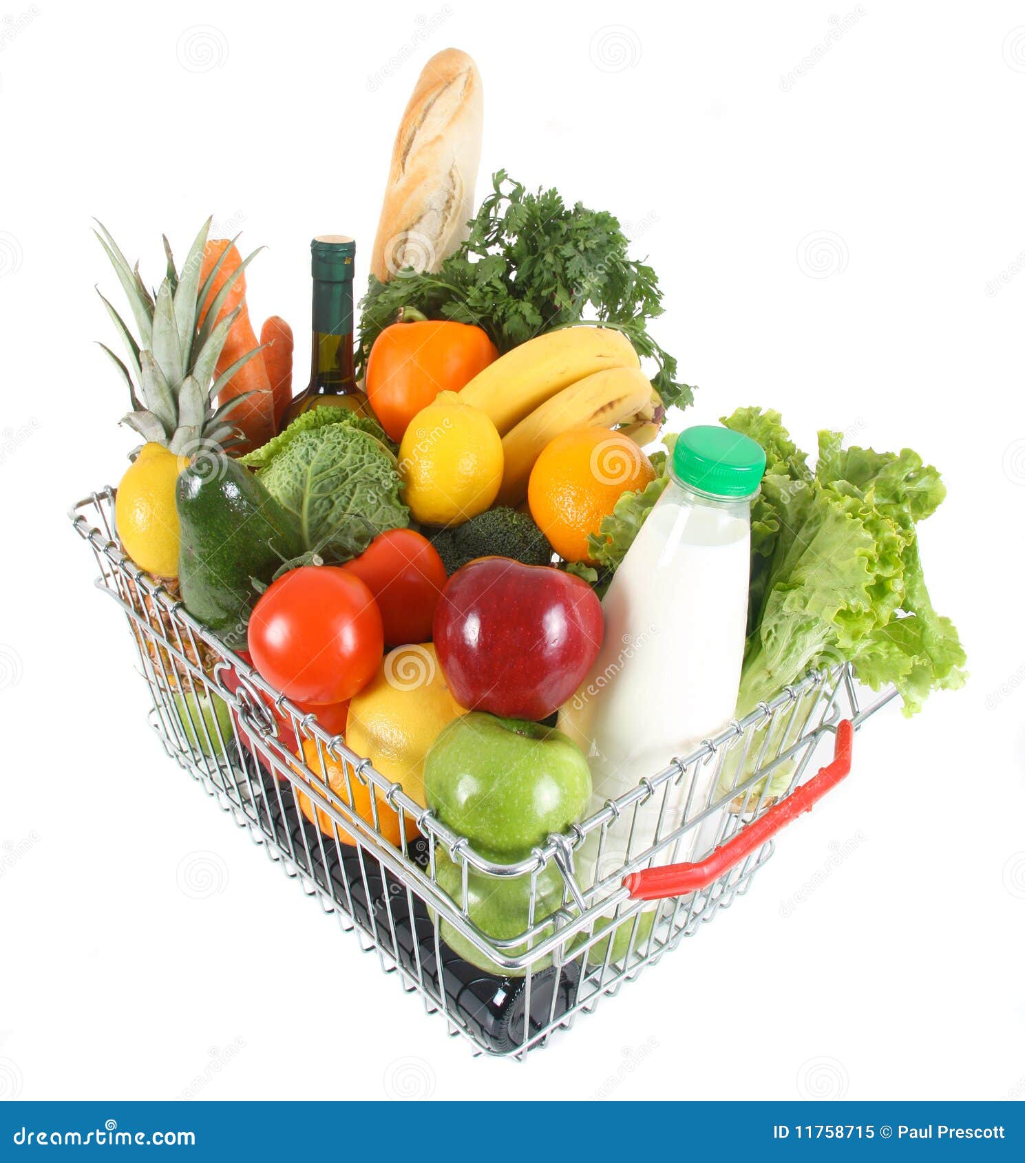Shopping basket stock image. Image of green, full, healthy - 11758715