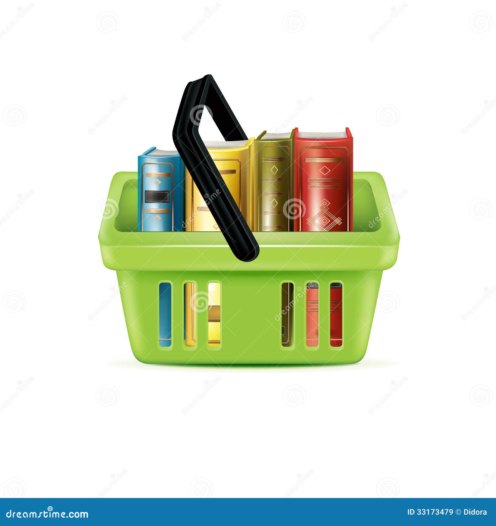 Shopping basket with books stock vector. Illustration of literature ...