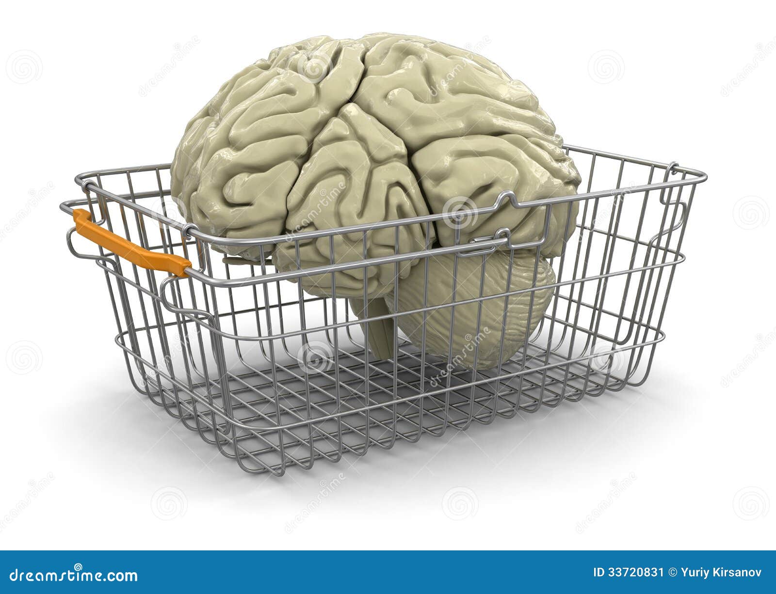 Shopping Basket and Brain (clipping Path Included) Stock Illustration ...