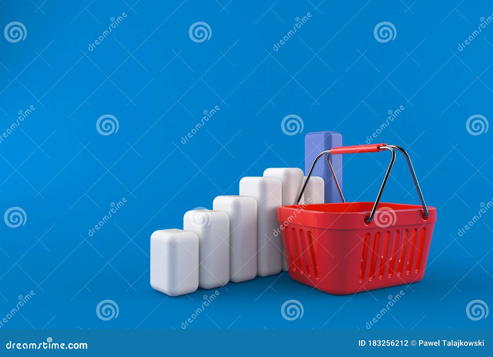 Shopping basket with chart stock illustration. Illustration of data ...