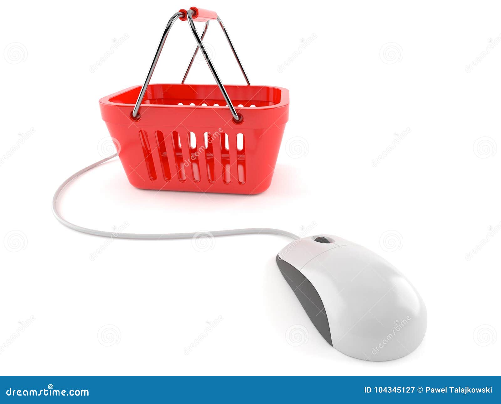 Shopping Basket with Computer Mouse Stock Illustration - Illustration ...