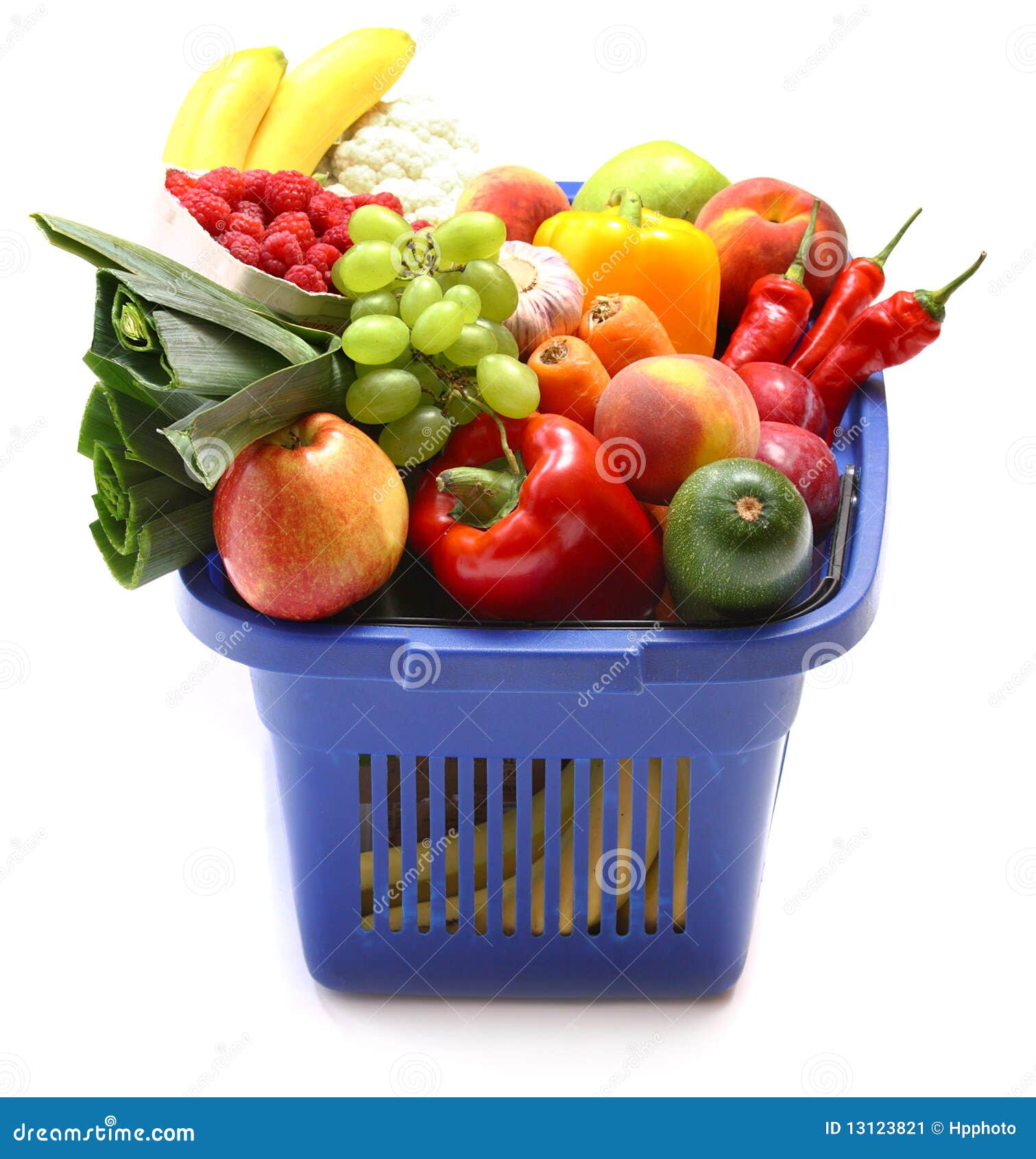 A Shopping Basket Full of Fresh Produce Stock Image - Image of nature ...