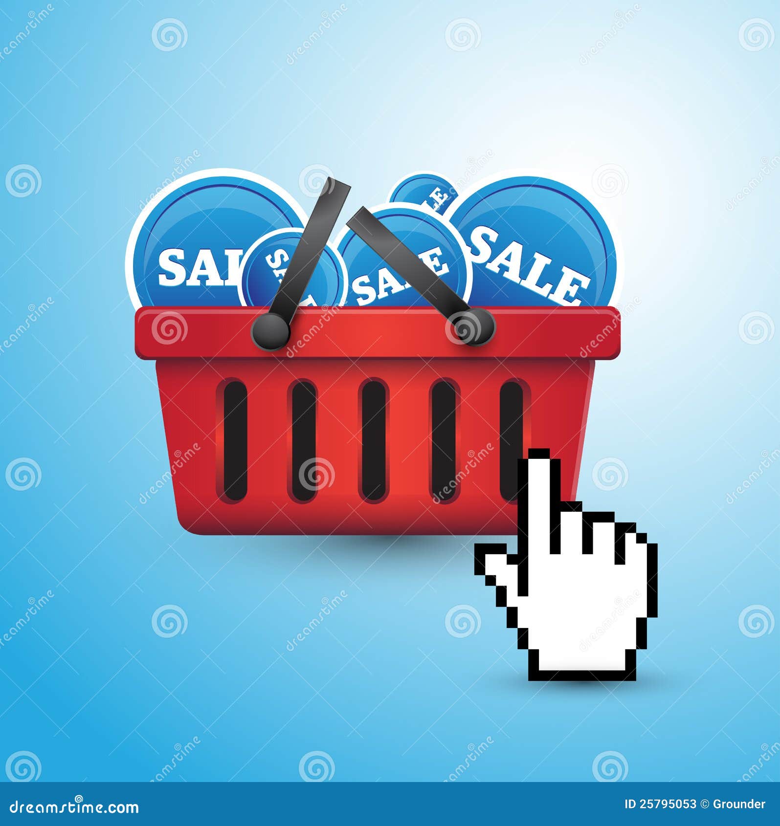 Shopping Basket Full of Sales Stock Illustration - Illustration of ...