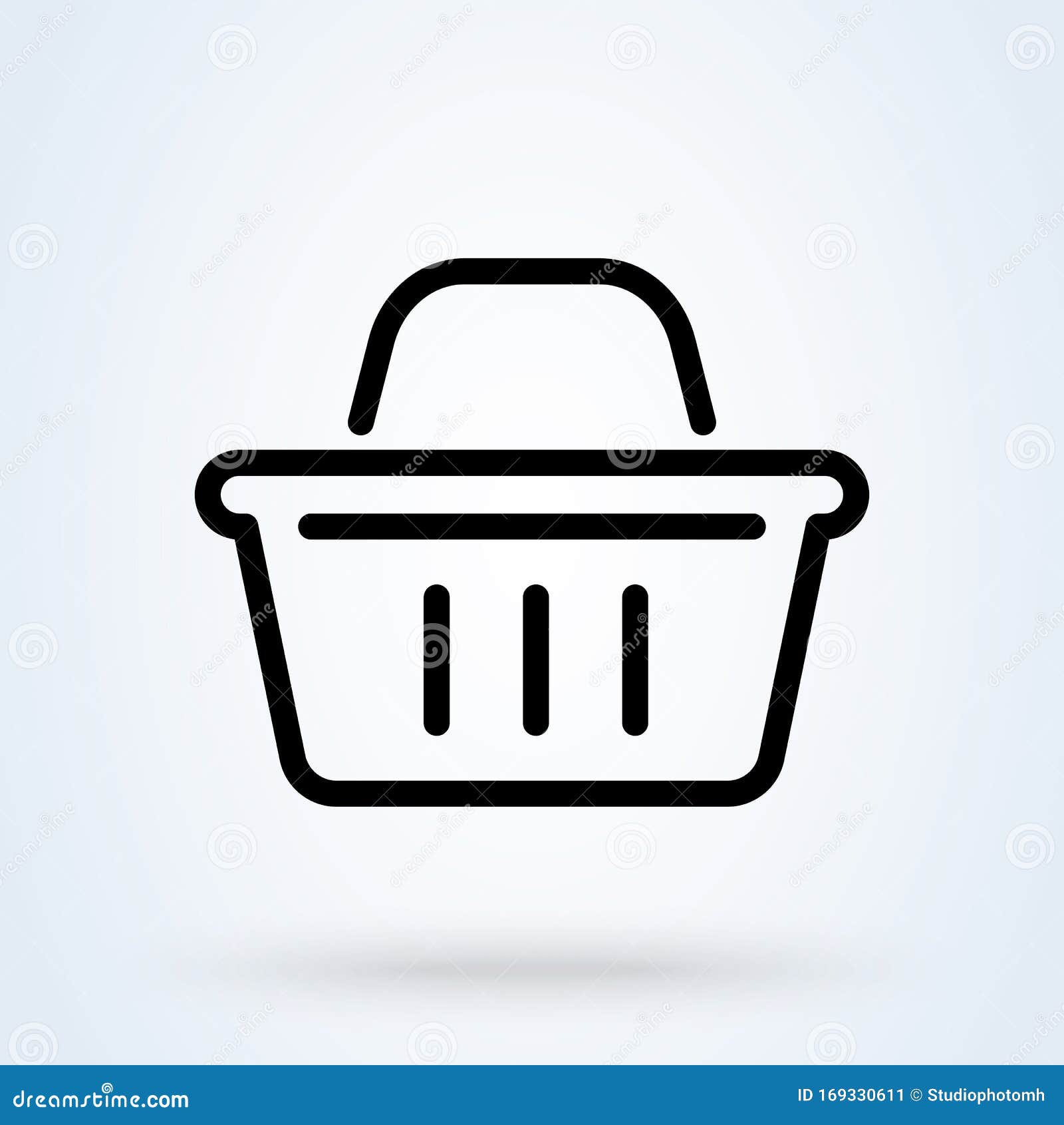 Shopping Basket Icon Thin Line. Simple Vector Modern Icon Design ...