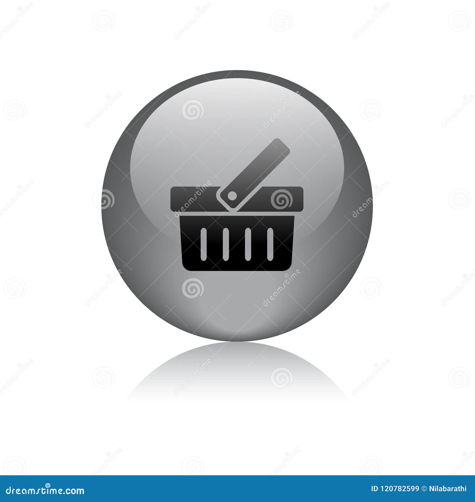 Shopping Basket Icon Web Button Stock Illustration - Illustration of ...