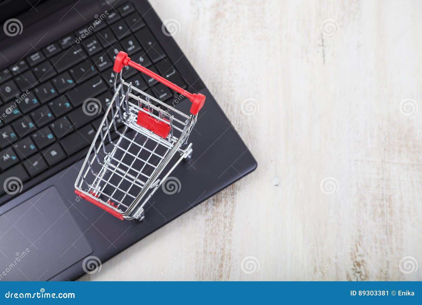 Shopping Basket on a Laptop. Stock Image - Image of concepts, internet ...