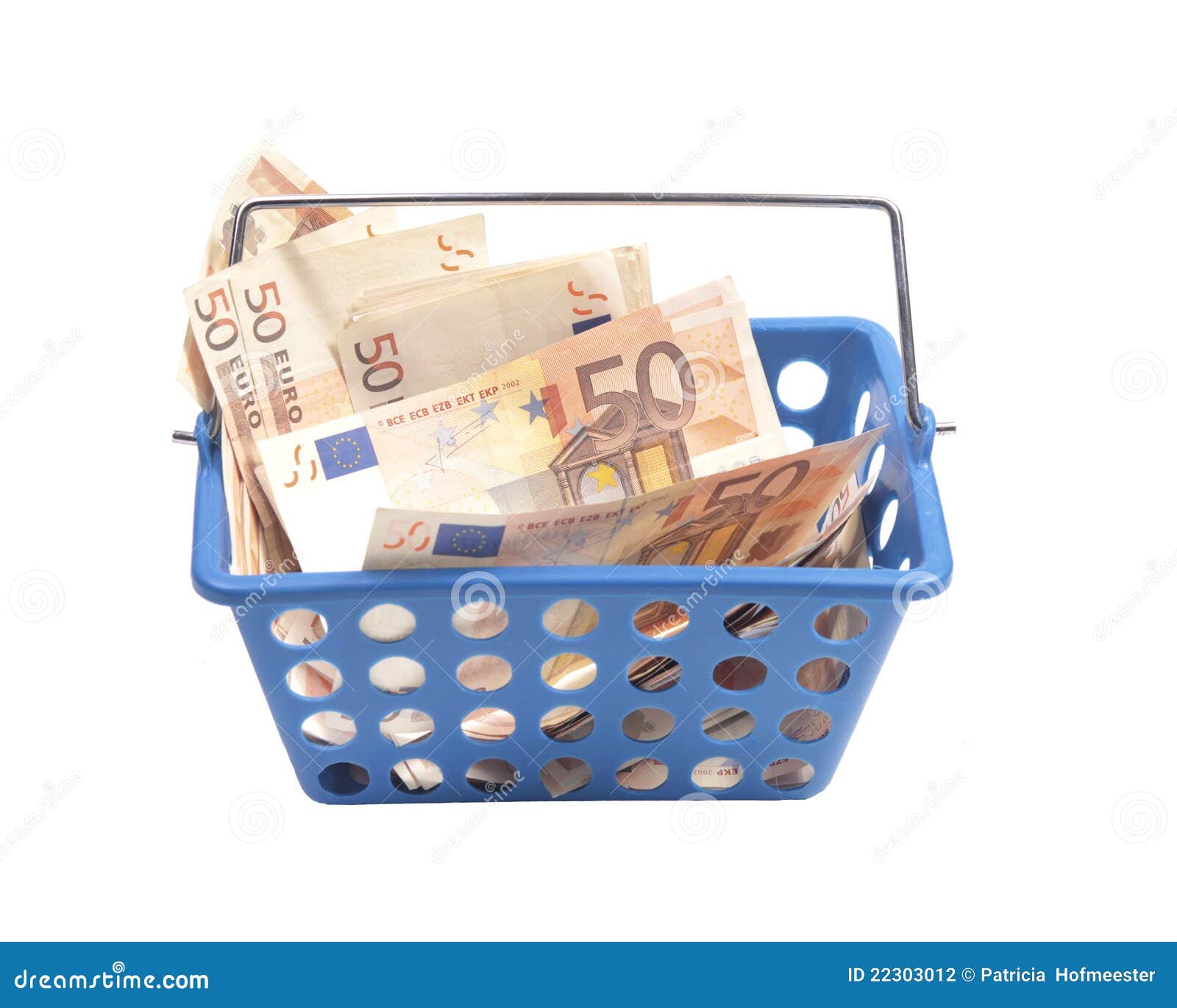 Shopping basket with money stock photo. Image of bank - 22303012
