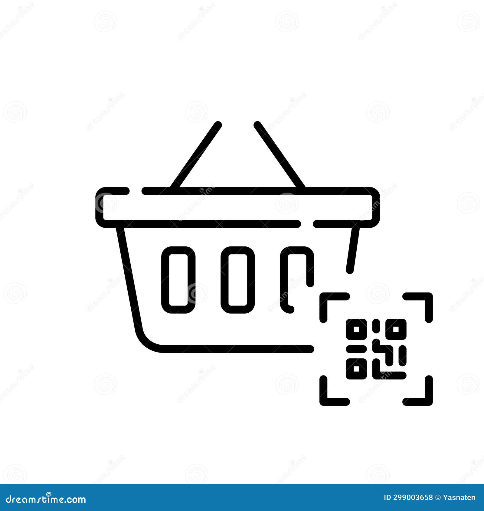 Shopping Basket and Qr Code. Contactless Store Checkout Stock ...