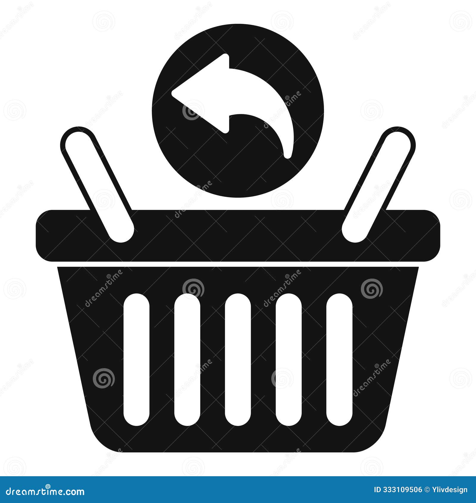 Shopping Basket Returning Icon Representing Ecommerce Cancelation Stock ...