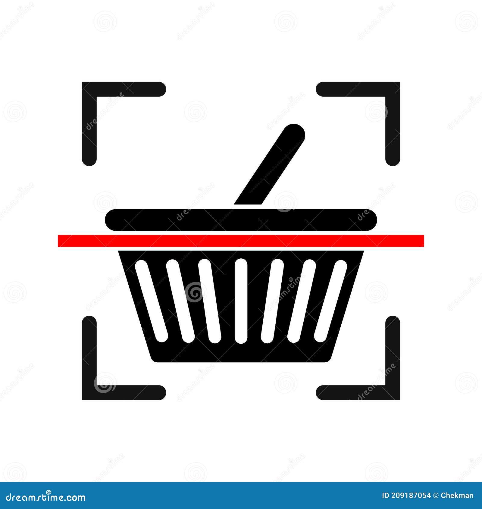 Shopping Basket Scan Icon. Electronic Commerce Concept. Online Shopping ...