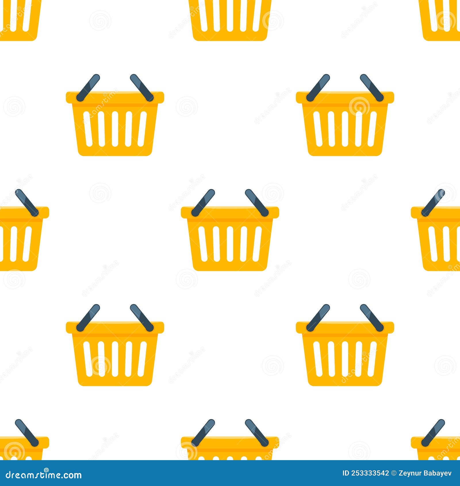 Shopping Basket Seamless Pattern Background Stock Vector - Illustration ...