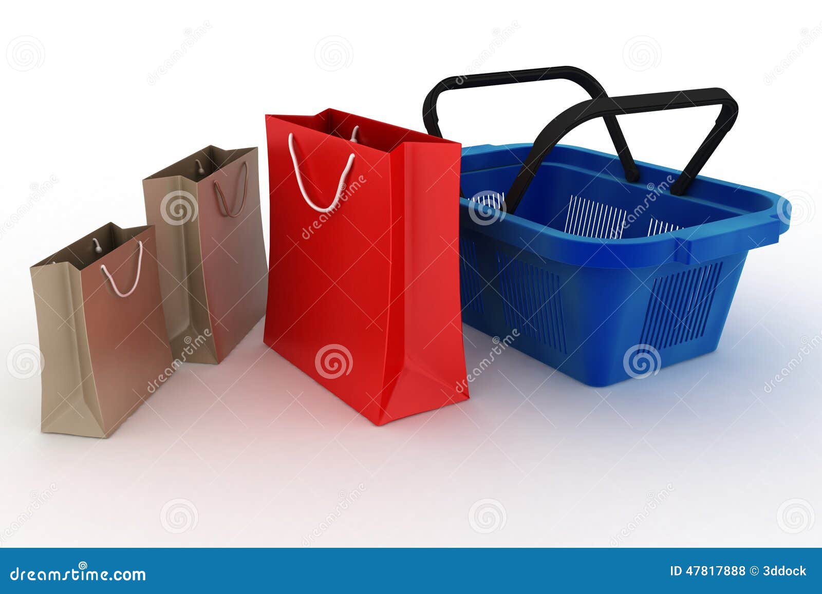 Shopping Basket and Shopping Packages Stock Illustration - Illustration ...