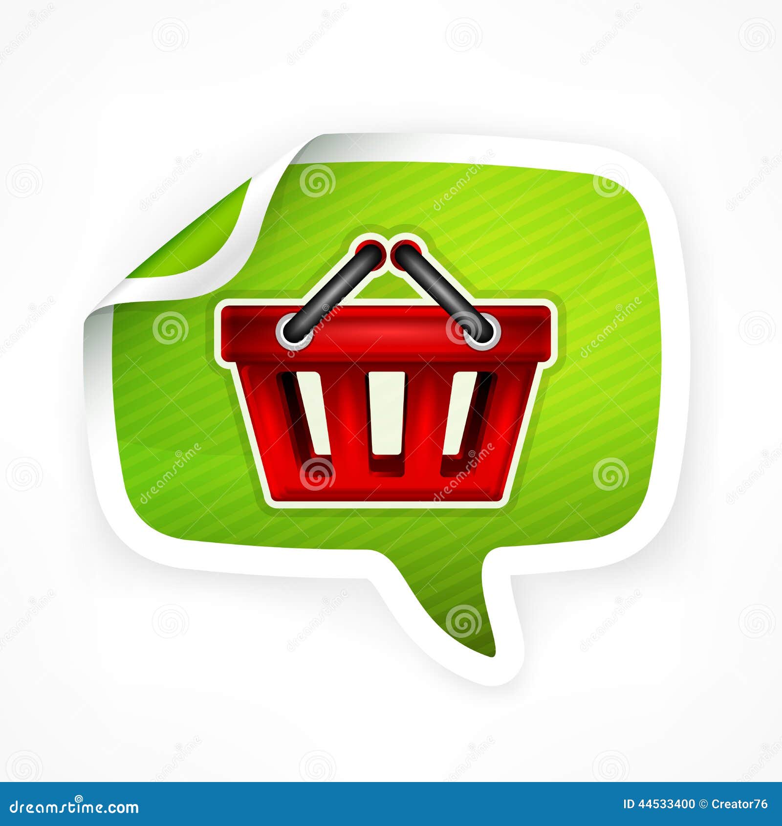 Shopping basket sticker stock vector. Illustration of business - 44533400