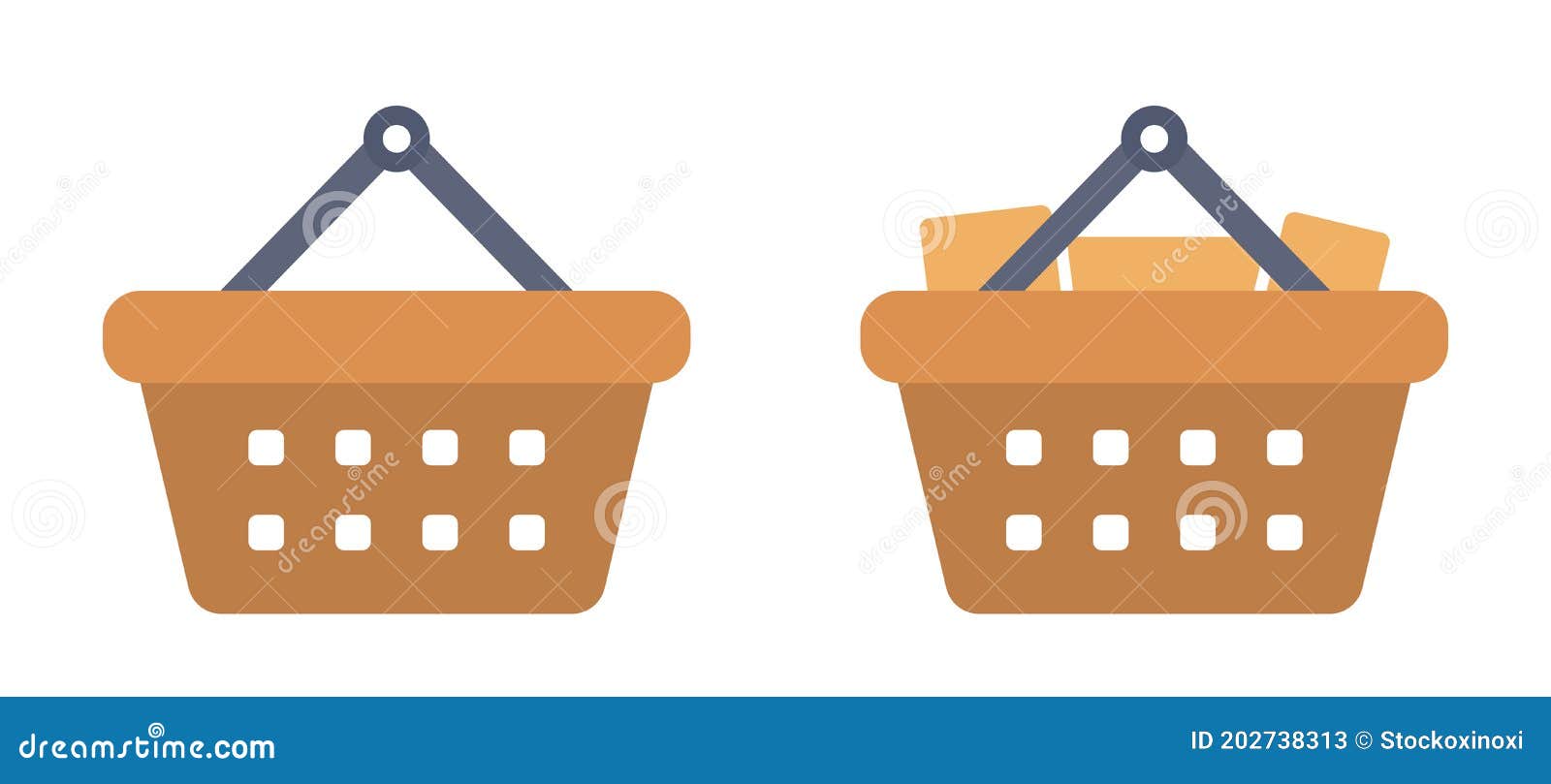 Shopping Basket Symbol Shop Icon Full and Empty Version Stock Vector ...
