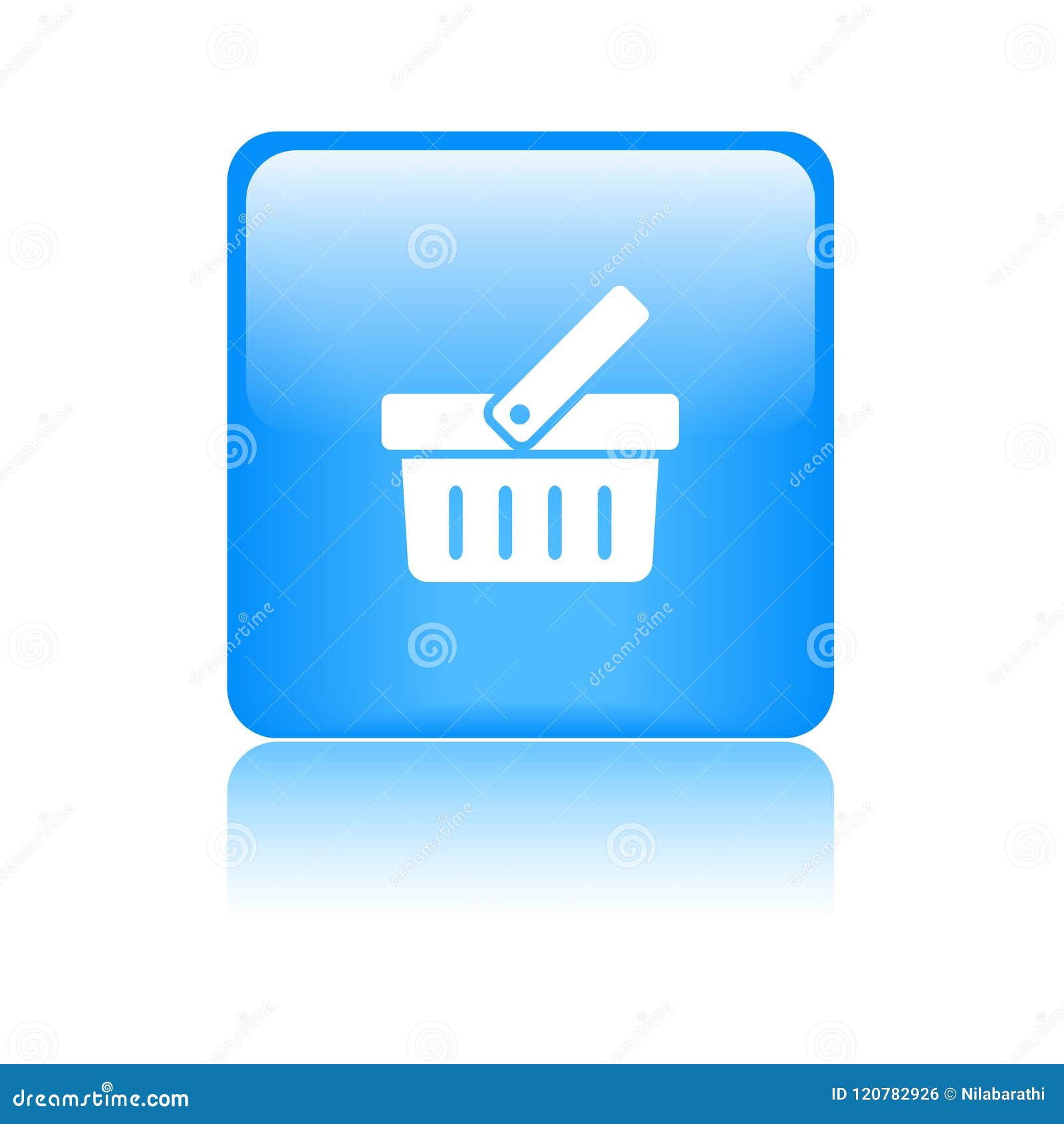Shopping Basket Web Button Square Stock Illustration - Illustration of ...