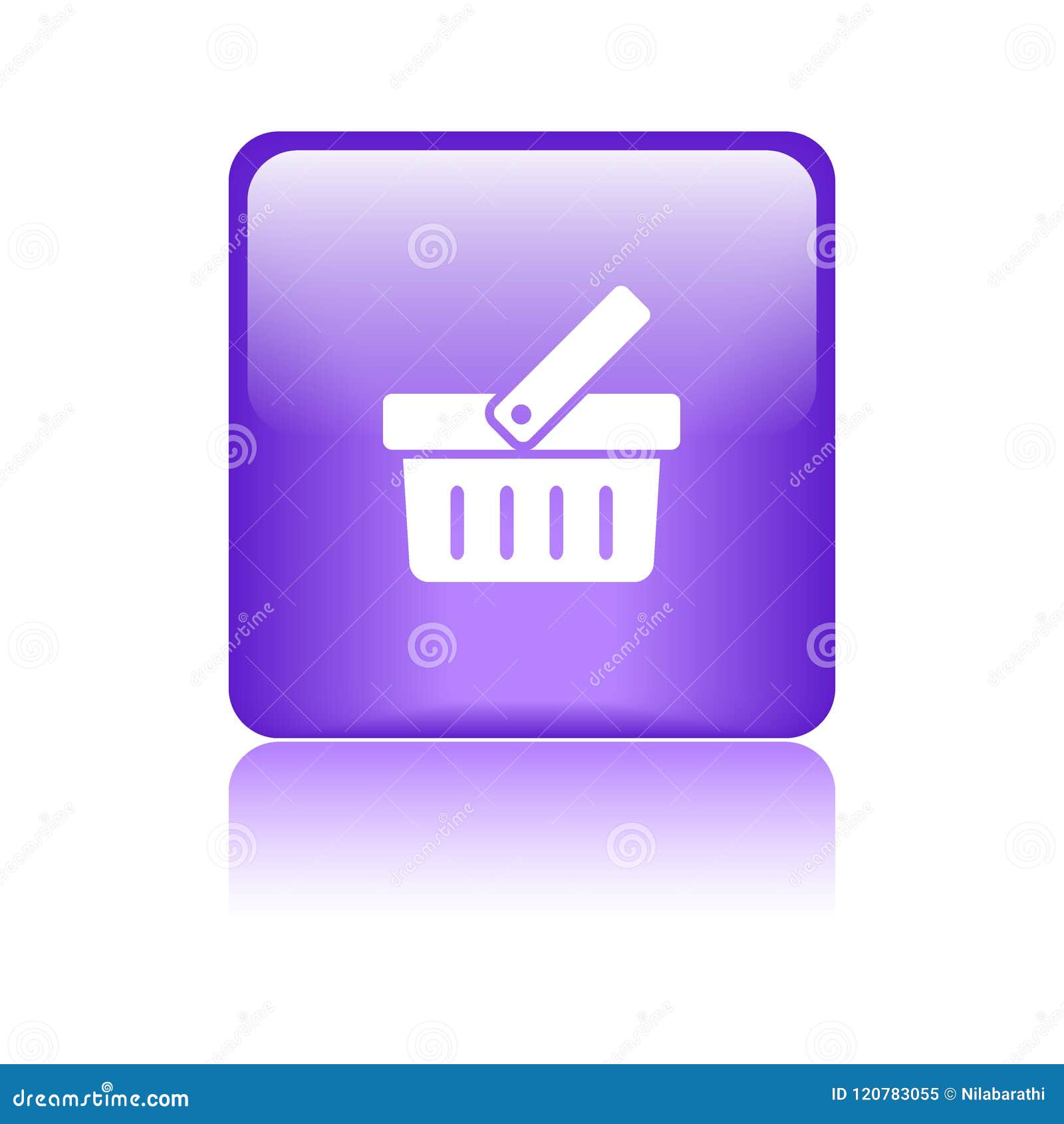 Shopping Basket Web Button Square Stock Illustration - Illustration of ...