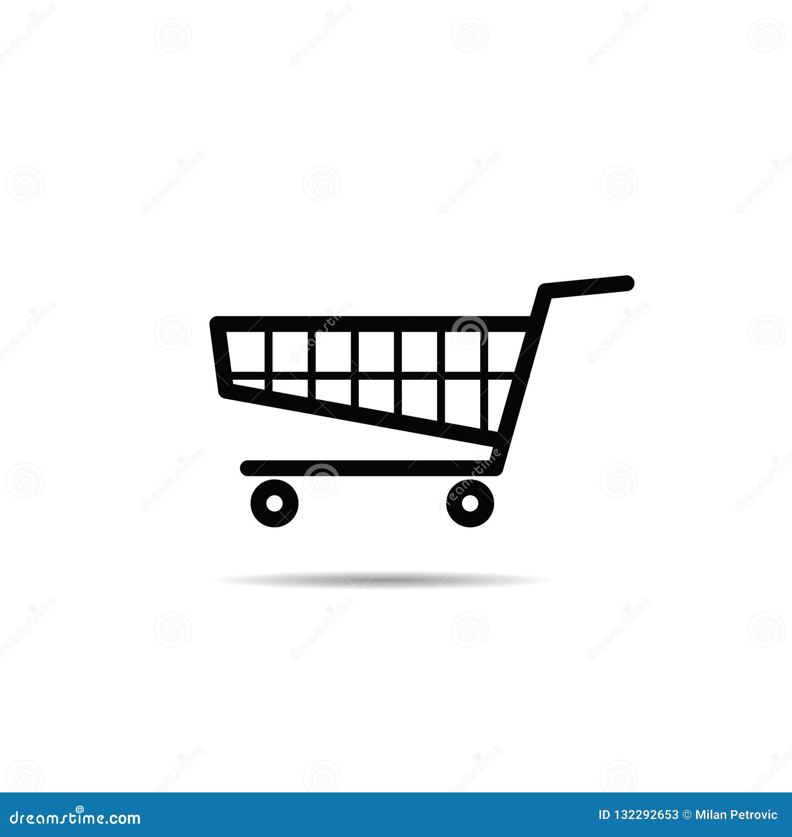 Shopping Basket with Wheel Icon Stock Vector - Illustration of retail ...