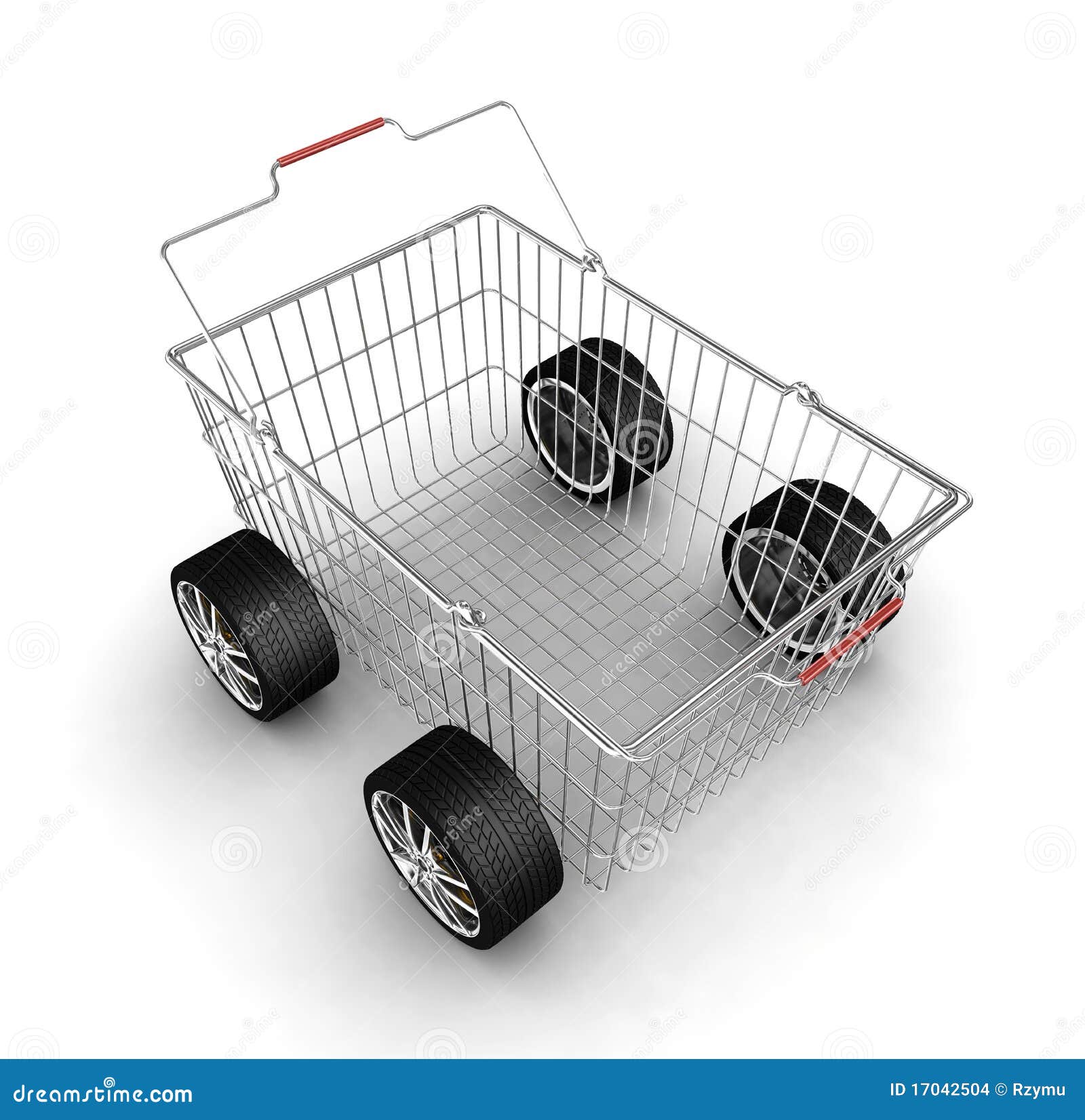 Shopping Basket with Wheels Stock Illustration - Illustration of basket ...